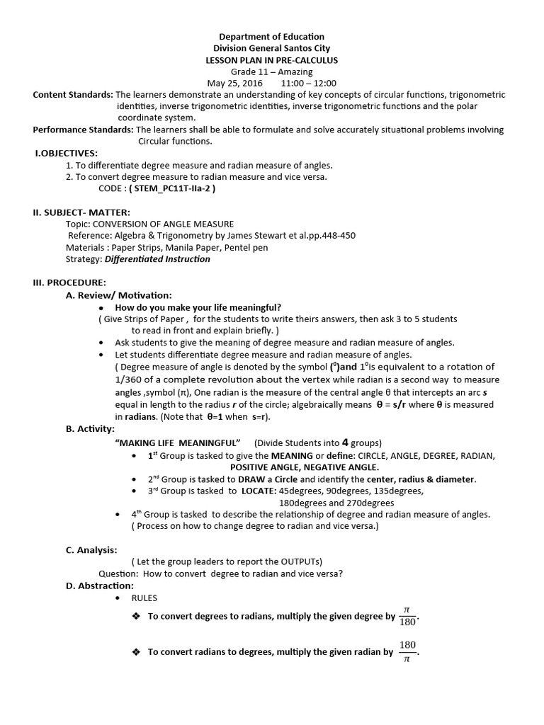 STEM - PC11T IIa 2 | PDF | Angle | Trigonometric Functions