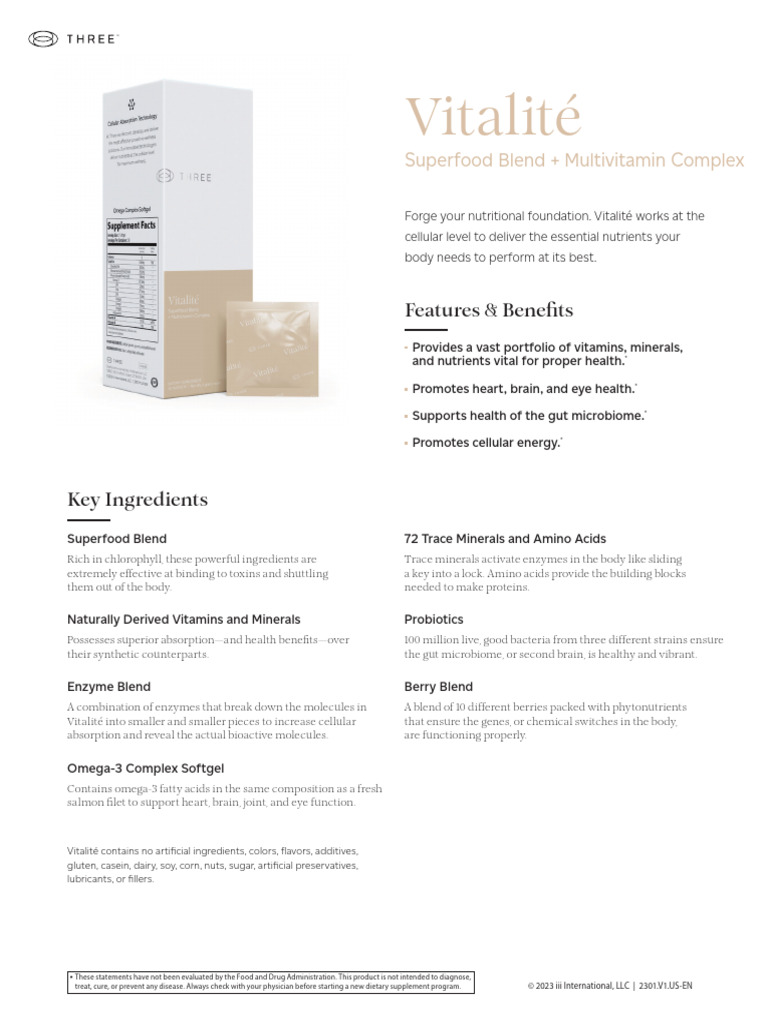 Vitalite Three | PDF | Dietary Supplements | Vitamin