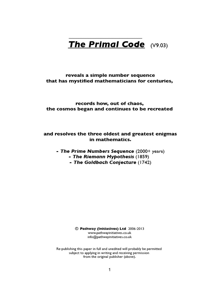 The Primal Code | PDF | Numbers | Prime Number