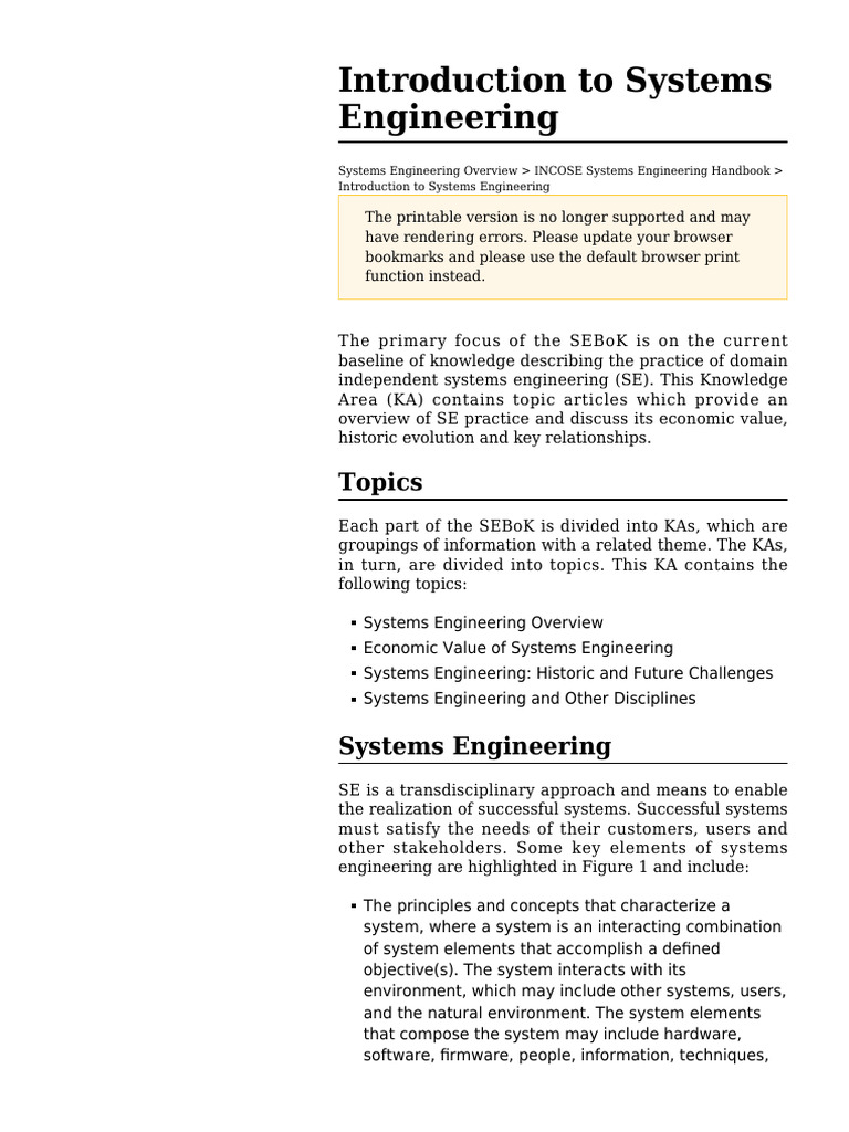 Introduction To Systems Engineering | PDF | Systems Engineering | System