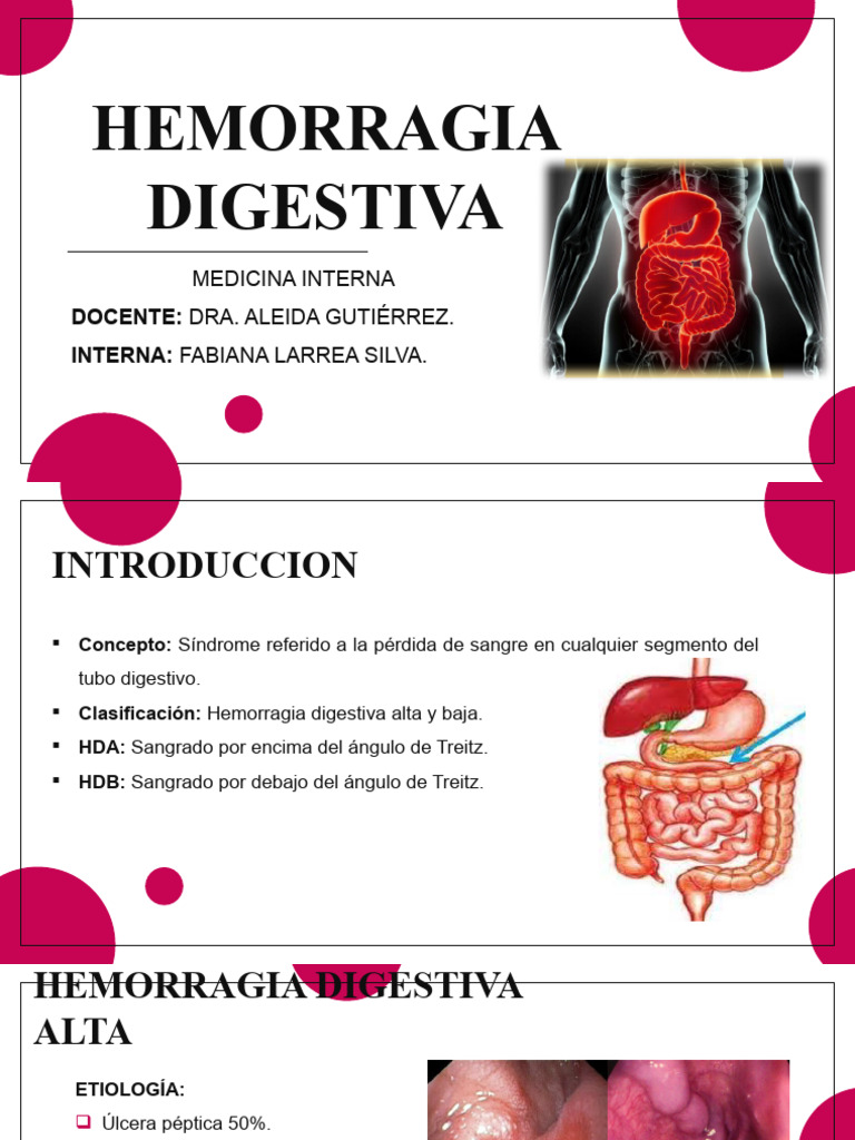 Hemorragia Digestiva: Alta y Baja | PDF | Enfermedades digestivas ...