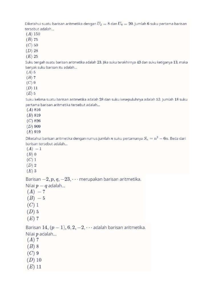Barisan Aritmetika | PDF