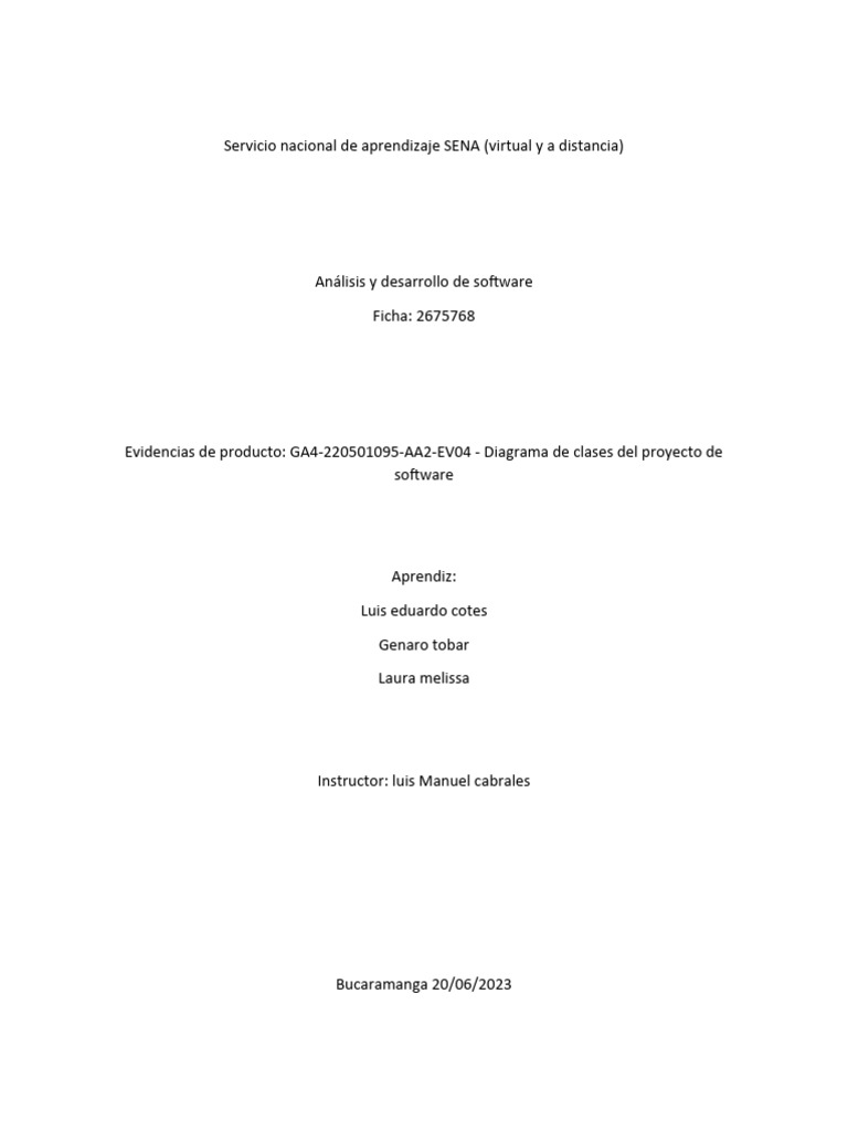 Diagrama de Clases Del Proyecto de Software LGL-03-23 | PDF | Software | Lenguaje de modelado ...
