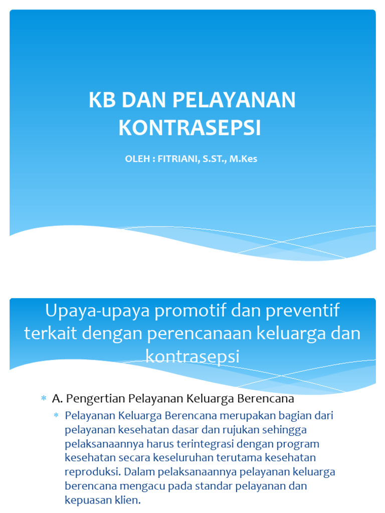 Pelayanan Keluarga Berencana Promotif Preventif | PDF | Pengembangan Diri