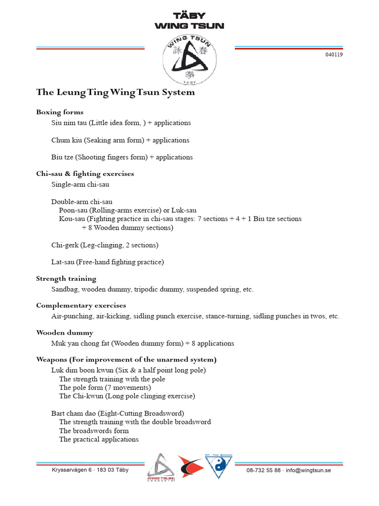 Leung Ting Wing Tsun System | PDF