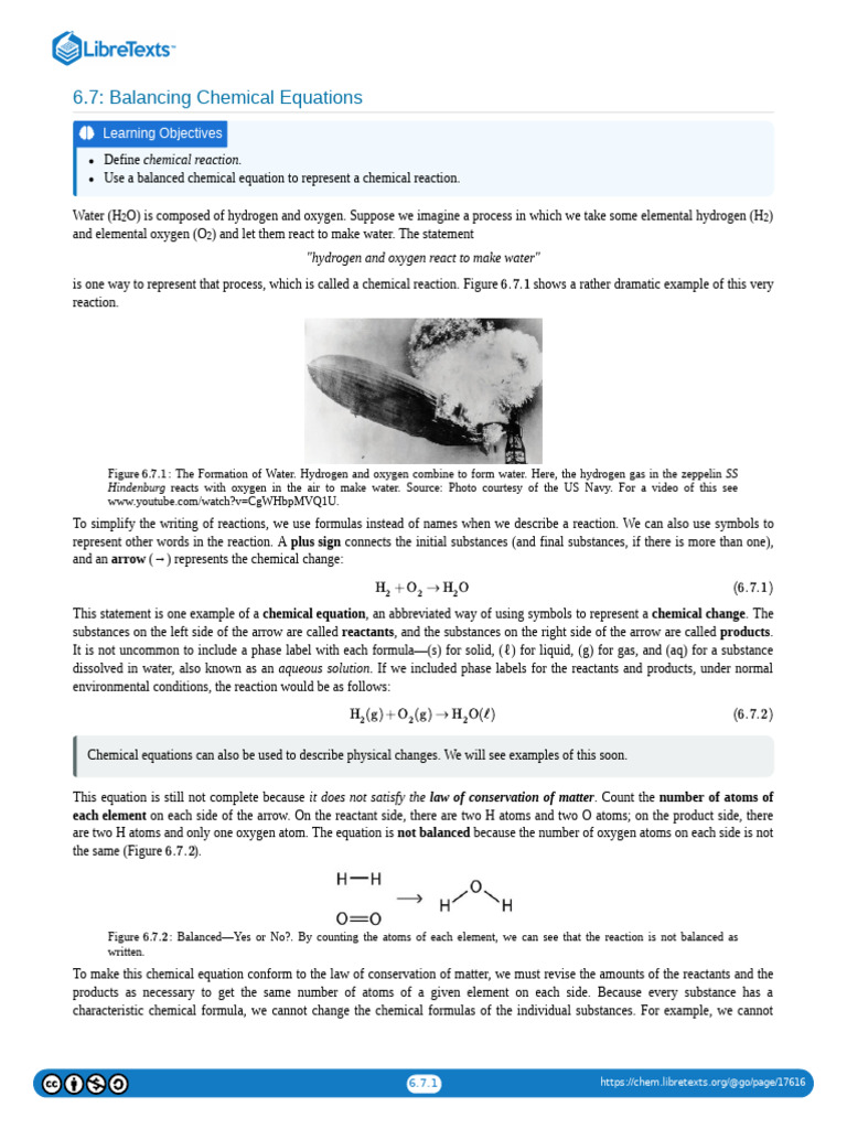 6.07 Balancing Chemical Equations | PDF