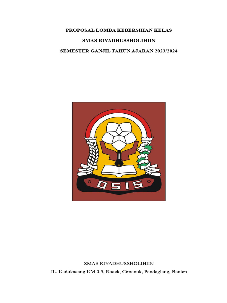 Proposal Lomba Kebersihan Kelas | PDF Proposal Lomba Kebersihan Kelas | PDF