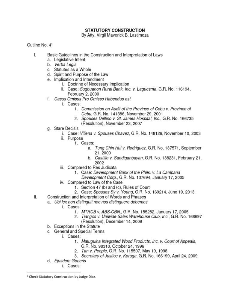 Statutory Construction | PDF | Statutory Interpretation | Justice