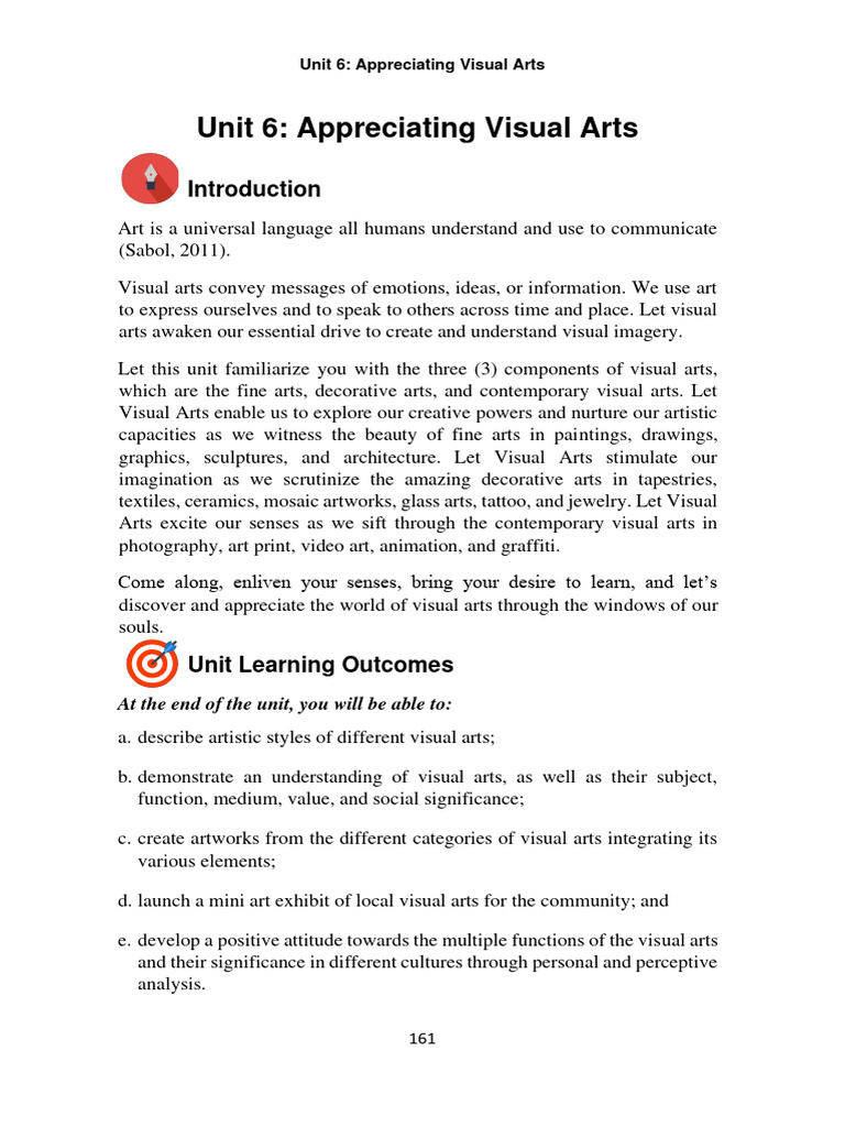 Unit 6 Appreciating Visual Arts | PDF