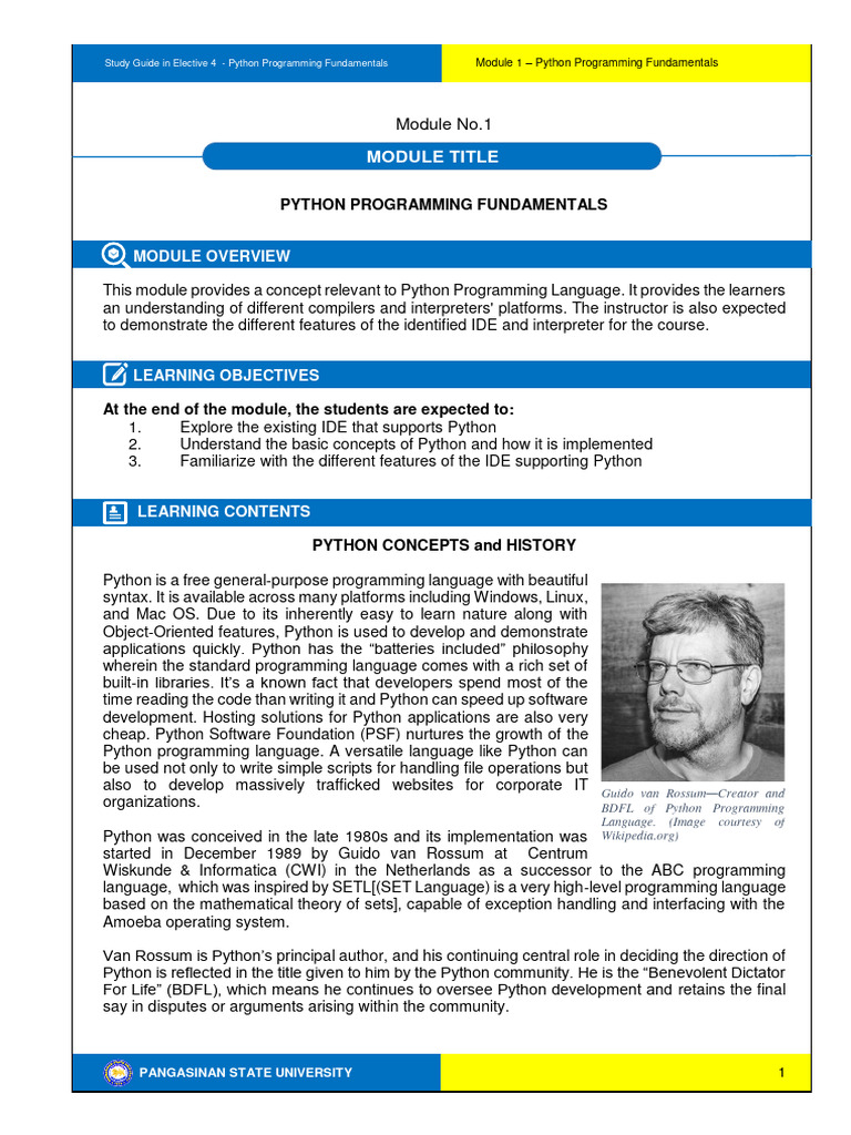 Sg1 Elective 4 Pdf Python Programming Language Computer Programming 6286