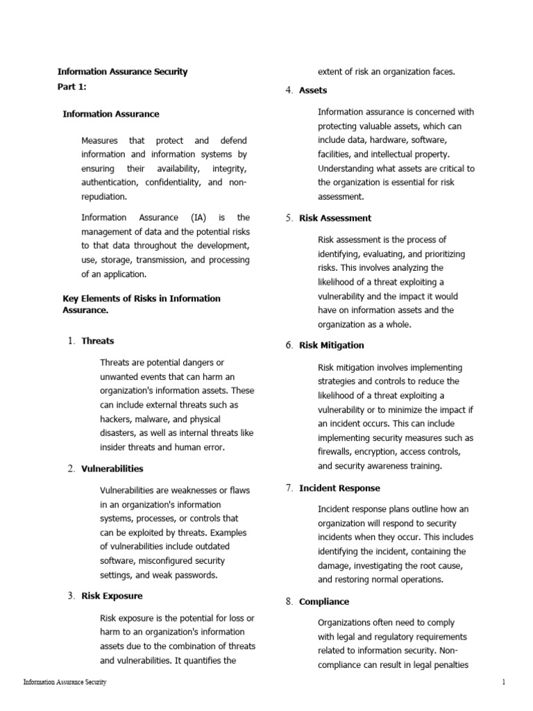 Information Assurance Security | PDF | Information Security | Security