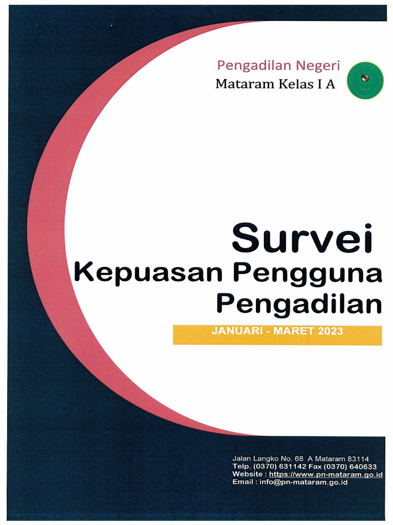 Laporan Survei Indeks Kepuasan Masyarakat - Januari S.D Maret 2023 | PDF Laporan Survei Indeks Kepuasan Masyarakat - Januari S.D Maret 2023 | PDF