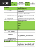 Lesson Plan in English 4 Elemenets of The Story (Third Quarter) Cot 2 ...