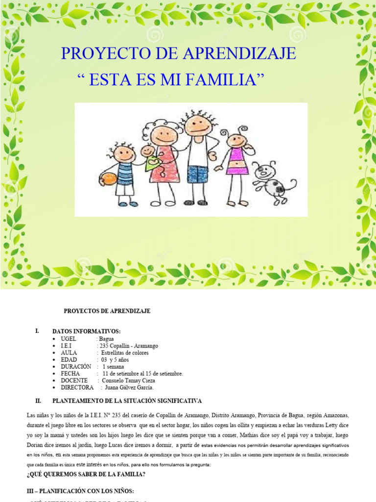 Proyecto Esta Es Mi Familia | PDF