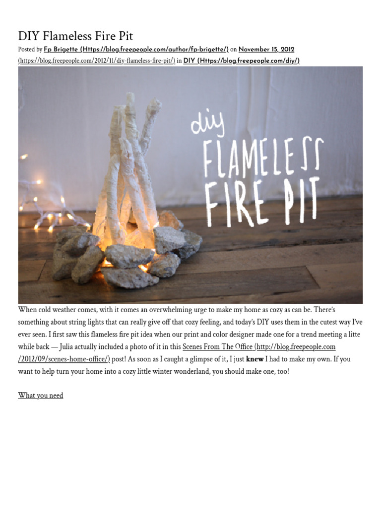 DIY Flameless Fire Pit | PDF