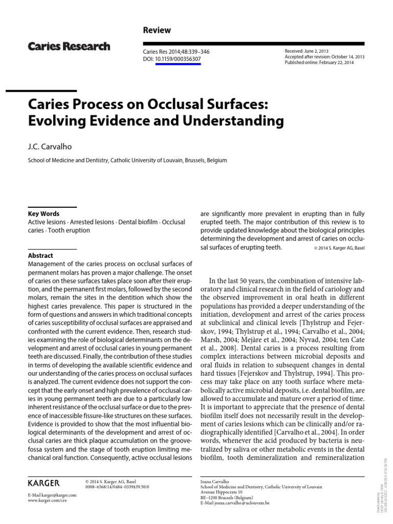 Understanding Occlusal Caries Development | PDF | Tooth Enamel | Tooth