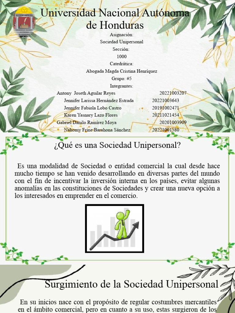 Sociedad Unipersonal | PDF | Sociedad de responsabilidad limitada | Justicia