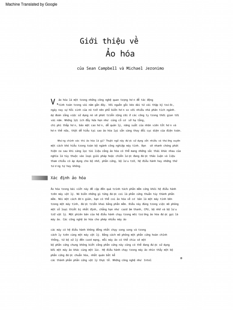 An Introduction To Virtualization Pdf