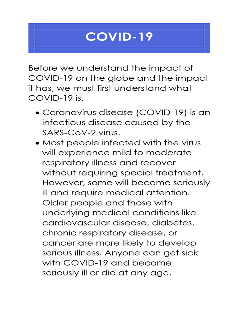 COVID-19: Impact and Preventive Measures | PDF | Microbiology | Causes ...