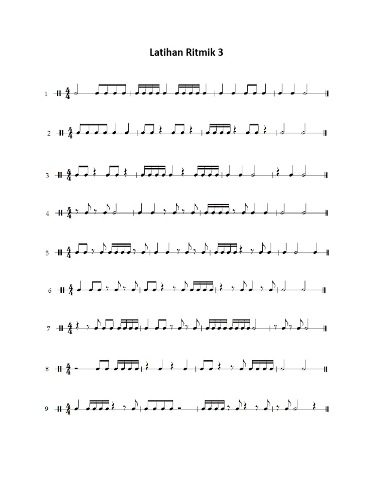 Latihan Ritmik 3 | PDF