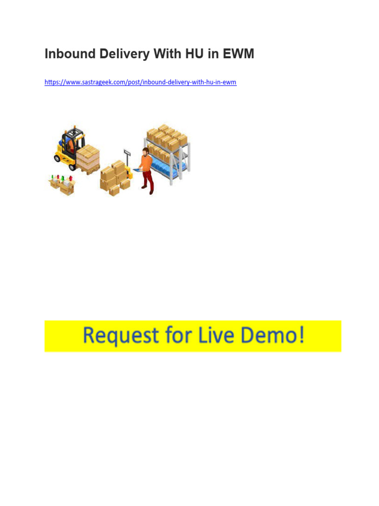Inbound Delivery With HU in EWM | PDF | Logistics | Warehouse