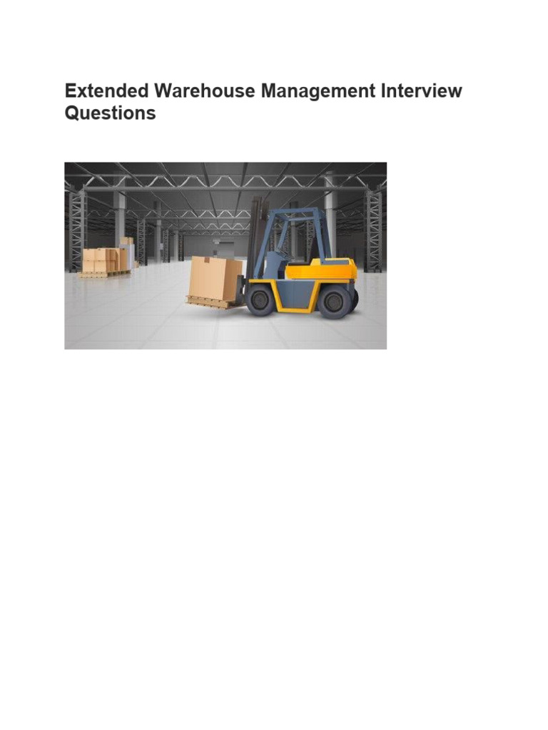Extended Warehouse Management Interview Questions | PDF | Warehouse ...