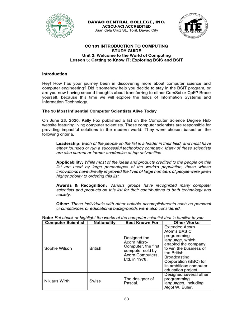 Lesson5 CC 101 SG 2023 | Download Free PDF | My Sql | Information System