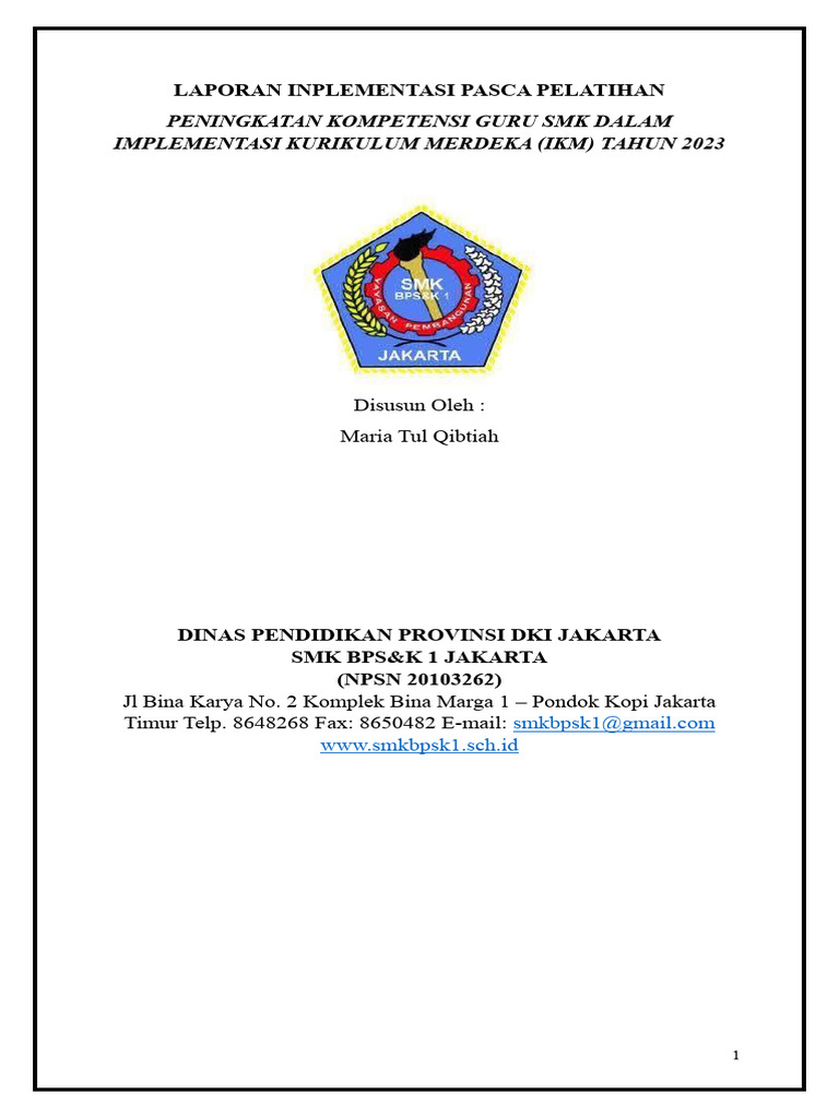 Belum Ttdlaporan Pelatihan p4 Jakarta Timur | PDF