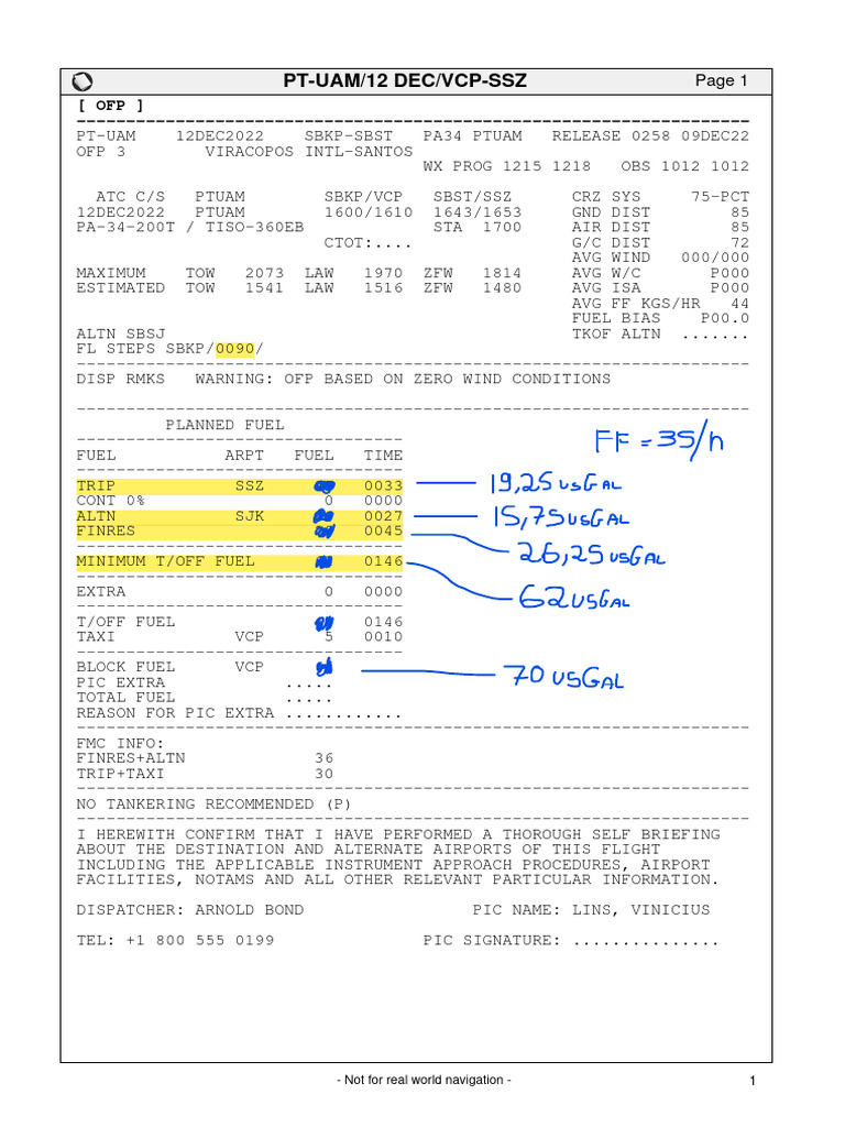 Simbrief SBKP SBST SBSJ | PDF