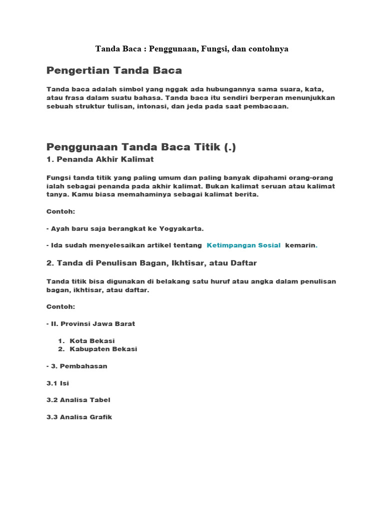 Materi Tanda Baca | PDF