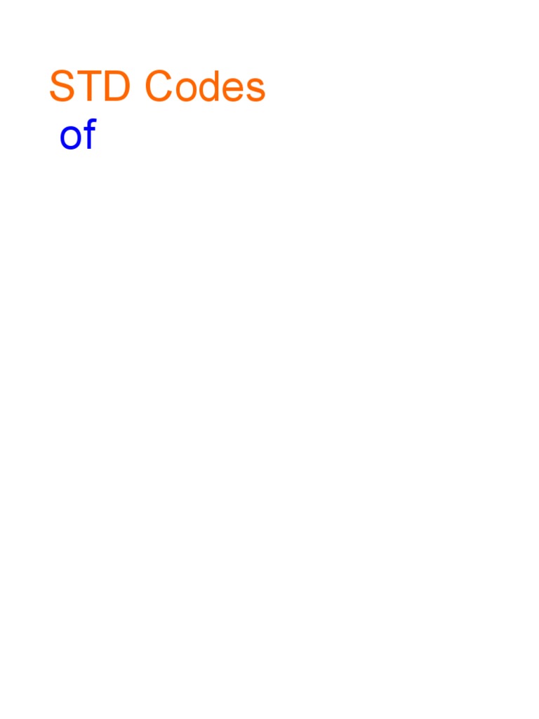 India: STD Codes | PDF