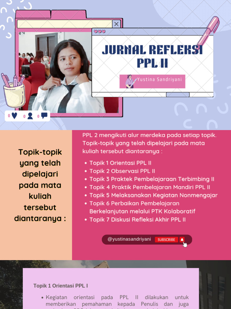 Jurnal Refleksi PPL II Yustina Sandriyani | PDF