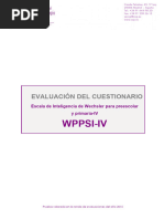 Manual de Aplicación y corrección WPPSI-IV | PDF