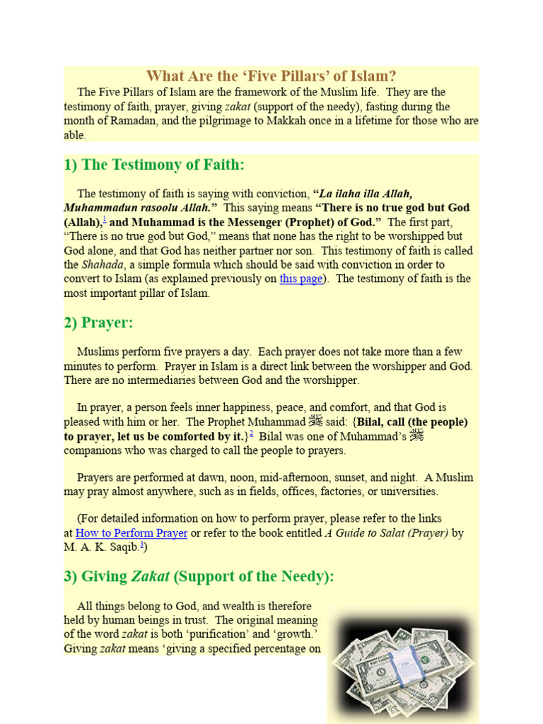 What Are The Five Pillars' of Islam | PDF | Hajj | Abrahamic Religions