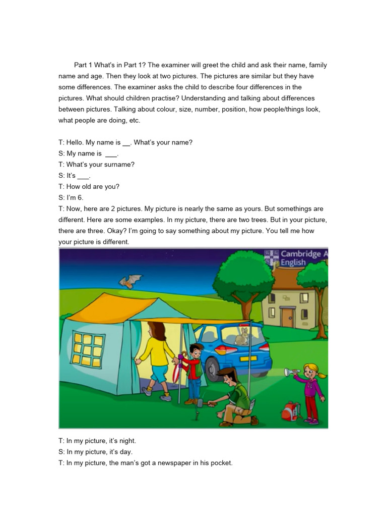 A2 Flyer Speaking Test | PDF