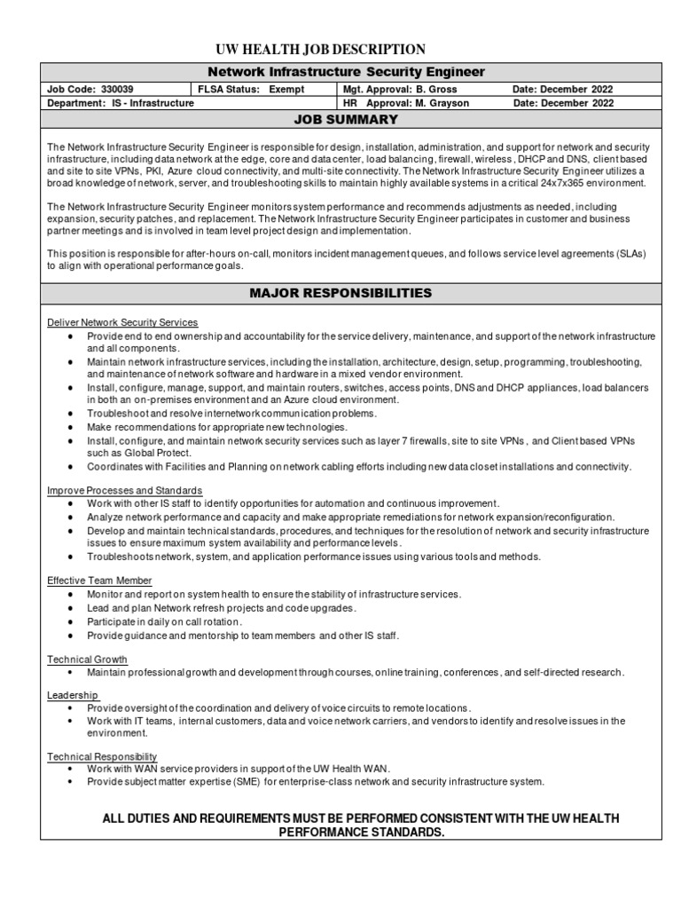 Network Infrastructure Security Engineer 330039 | PDF | Computer ...