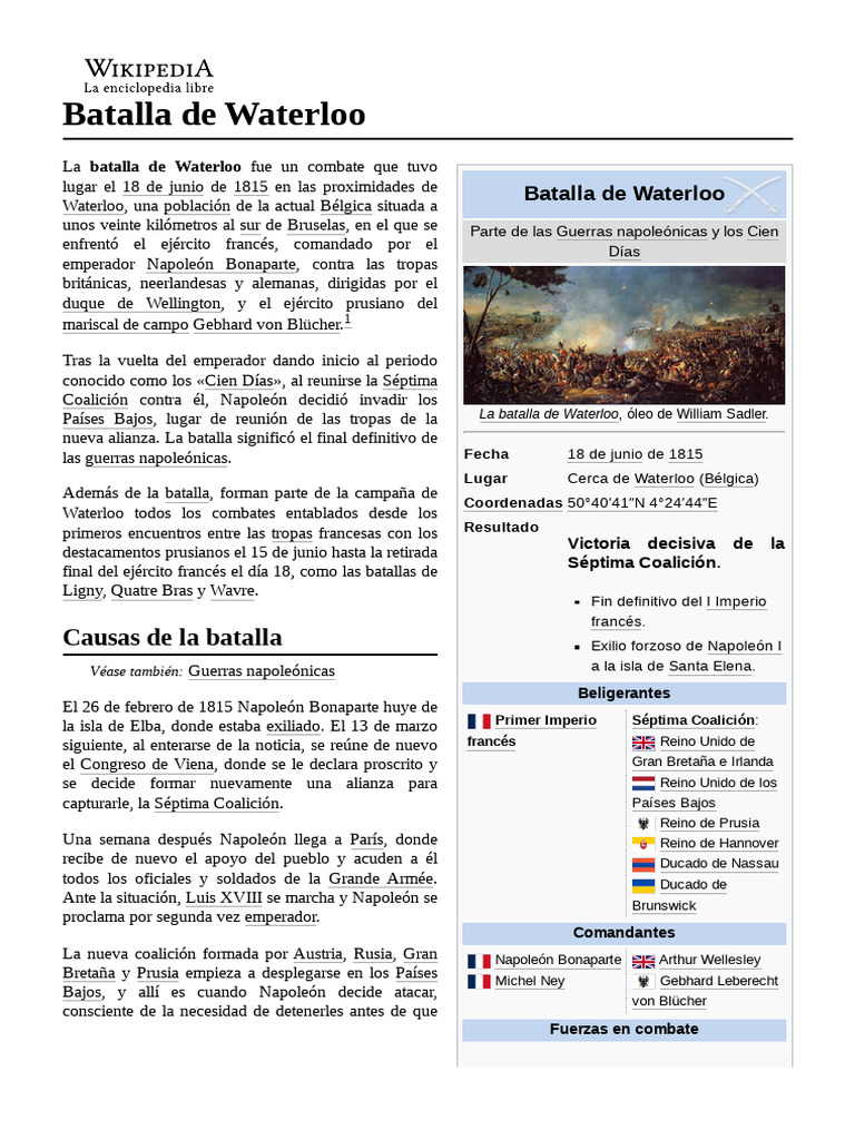 Batalla de Waterloo | PDF