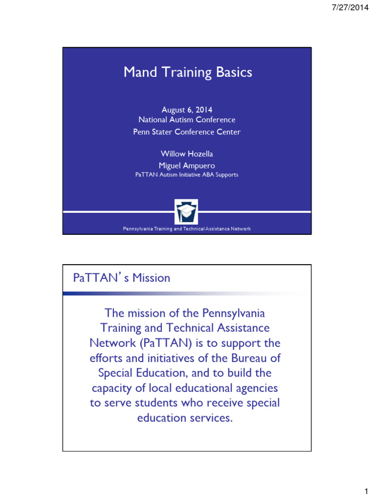 Mand Training | PDF
