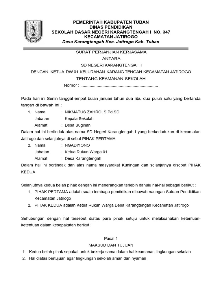 MOU Dengan Masyarakat | PDF