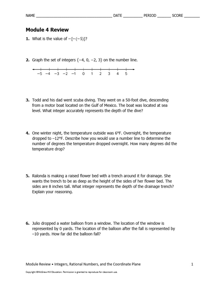 Module 4 Review Pdf Cartesian Coordinate System