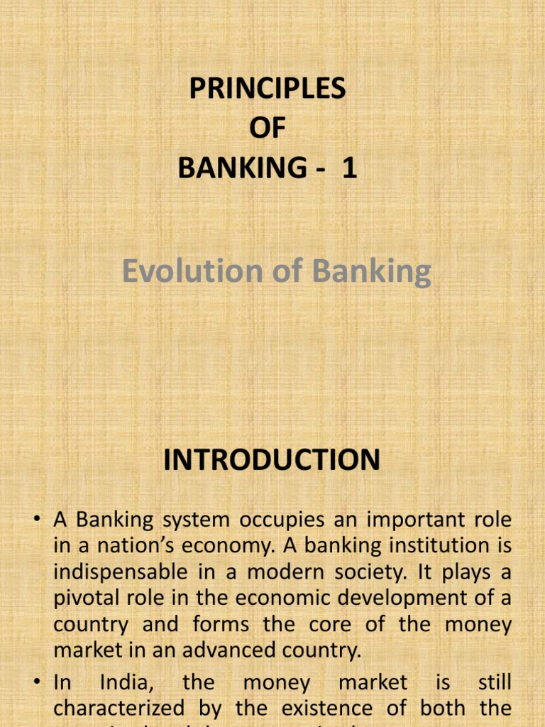 Principles OF Banking - 1 | PDF | Reserve Bank Of India | Banks