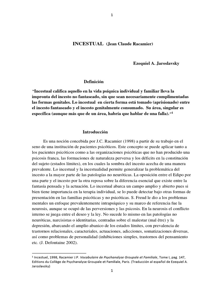 INCESTUAl | PDF | Neurosis | Psicosis