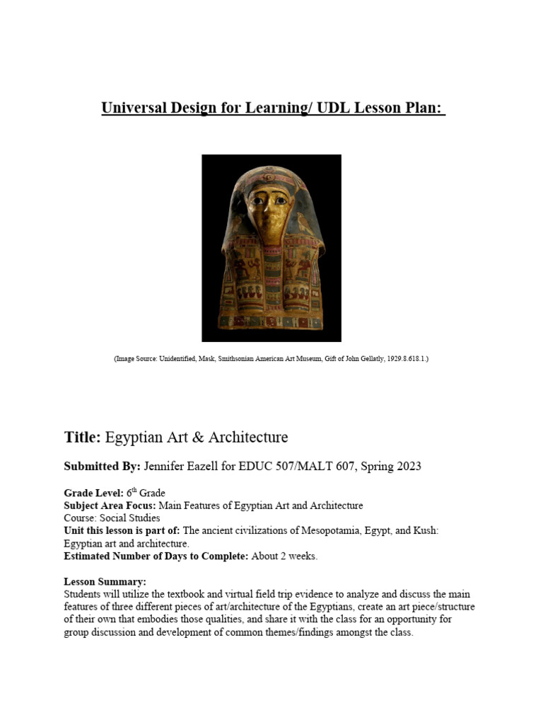 Udl Lesson Plan | PDF