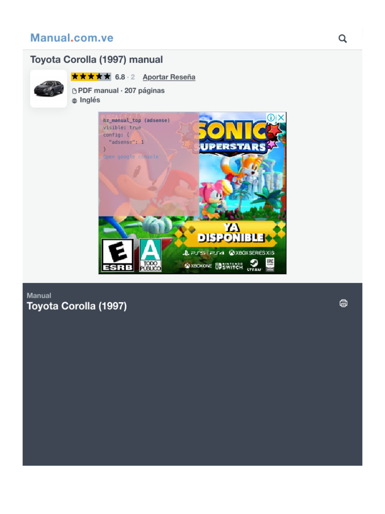 Manual de Usuario Toyota Corolla (1997) (207 Páginas) | PDF | Trunk (Car) | Motor Vehicle