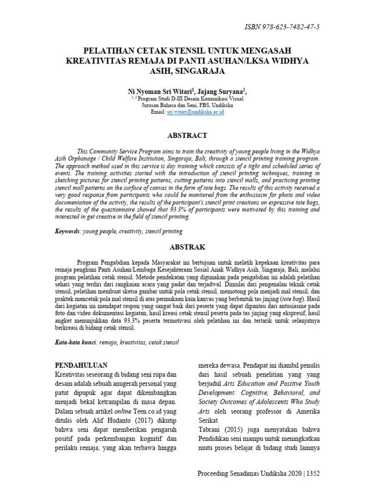 Pelatihan Cetak Stensil Untuk Mengasah Kreativitas Remaja Di Panti ...