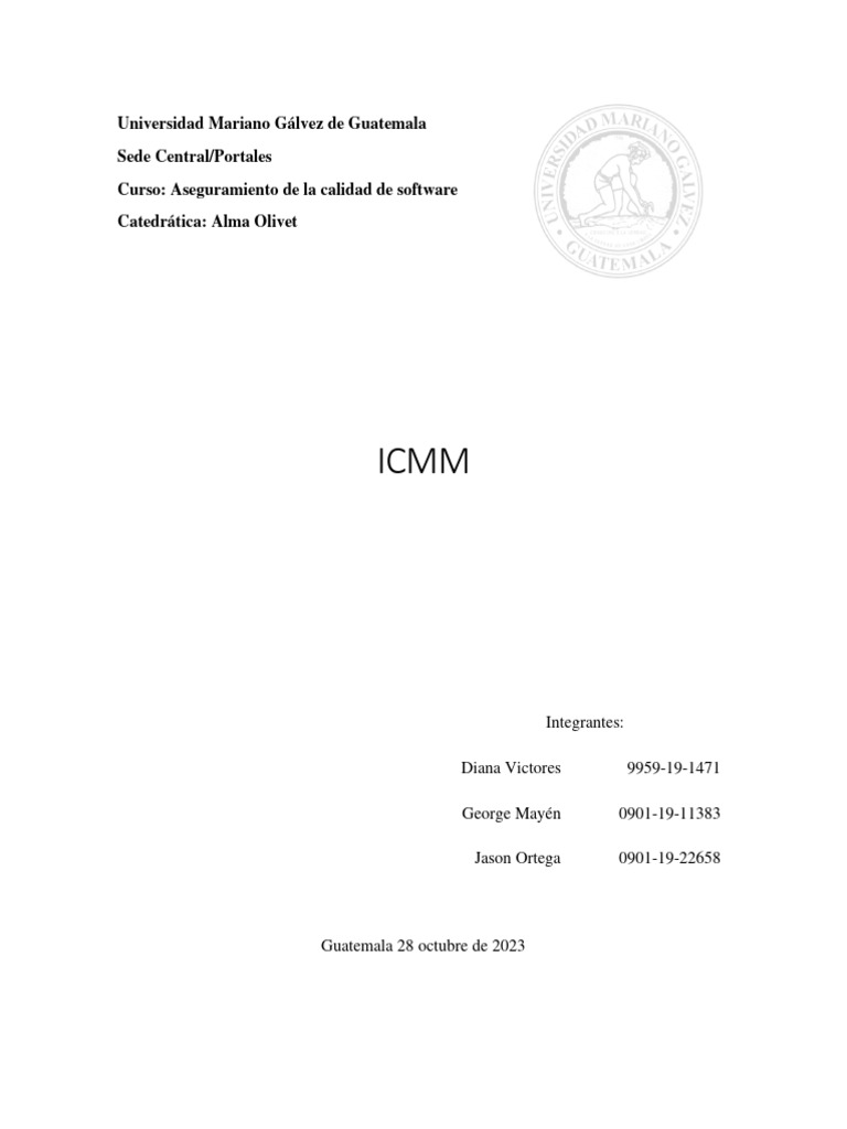 Guía de ICMM y SQA en Software | PDF | Software | Calidad (comercial)