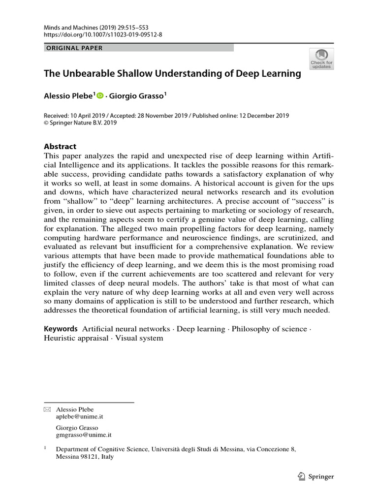Deep Learning's Unexplained Success | PDF | Deep Learning | Intelligence (AI) & Semantics