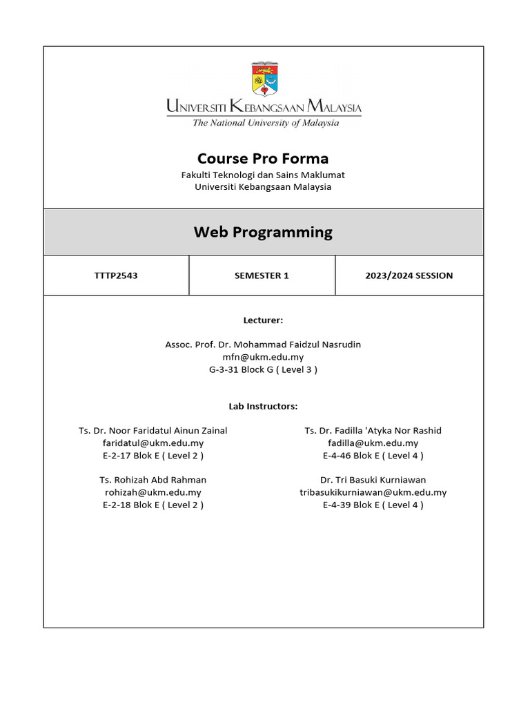 Performa TTTP2543 Web Programming | PDF