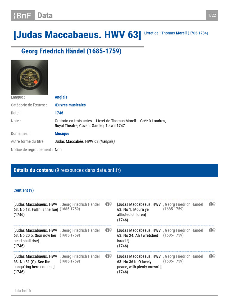 Partition de Judas Maccabaeus de Händel | PDF | Georg Friedrich Haendel ...