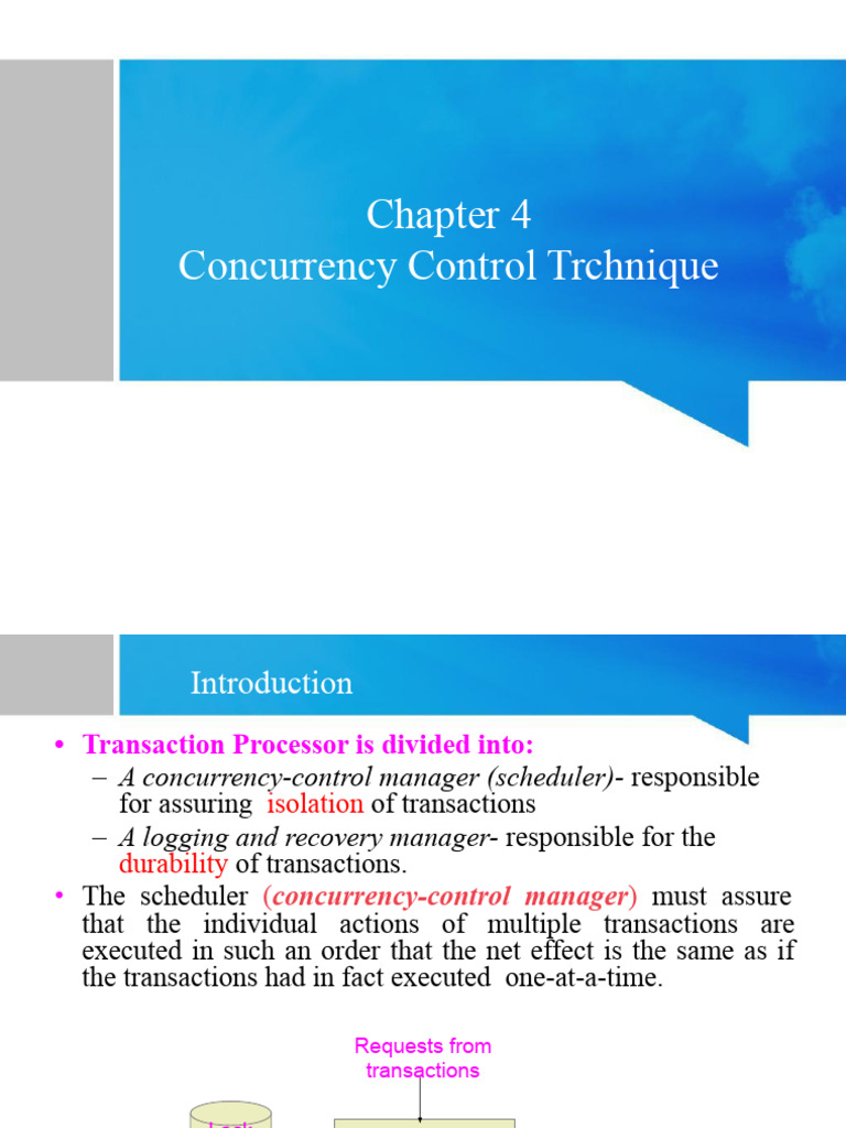 Chapter 4 Concurrency Control Pdf Database Transaction Operating System Technology
